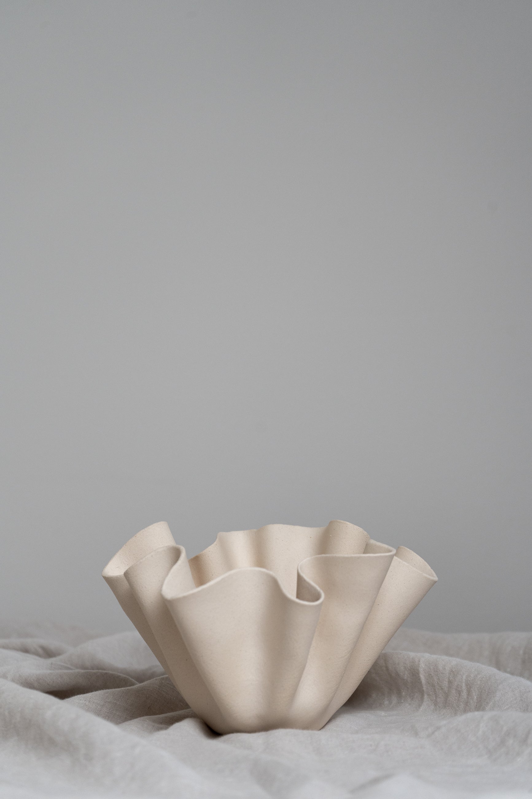 CREAM CERAMIC RUFFLE BOWL — Handmade Luxury Home Decor – INK + PORCELAIN